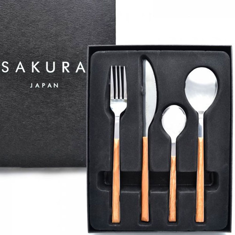 Juego de Cubiertos 24 Piezas Sakura Wood – Potiers Home