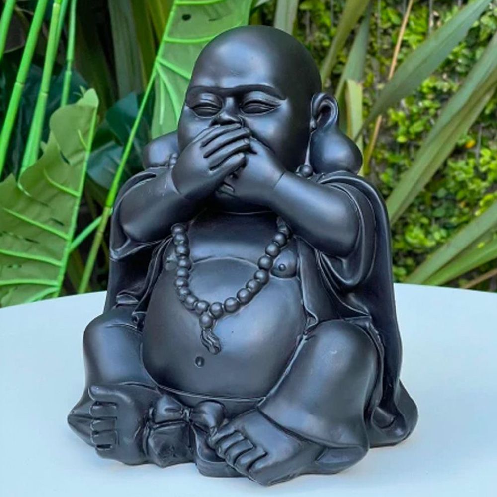 Buda Zen Mudo Negro 21 cm – Potiers Home